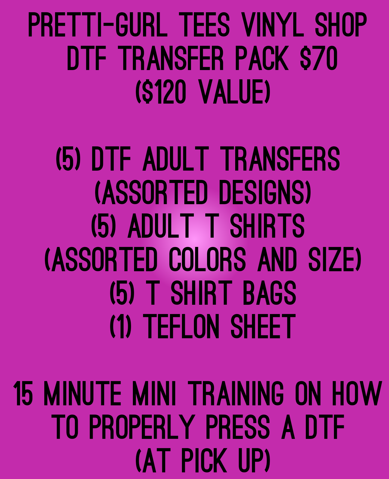 DTF STARTER TRANSFER PACK – PGT Vinyl Shop